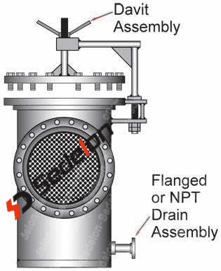 Sedelon Quick Opening Cover with Davit Arm Strainer
