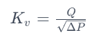 KV value flow coefficient of the stop valve - sedelon